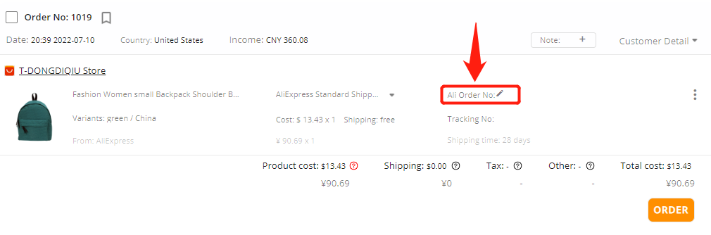 Order Status - Failed Orders